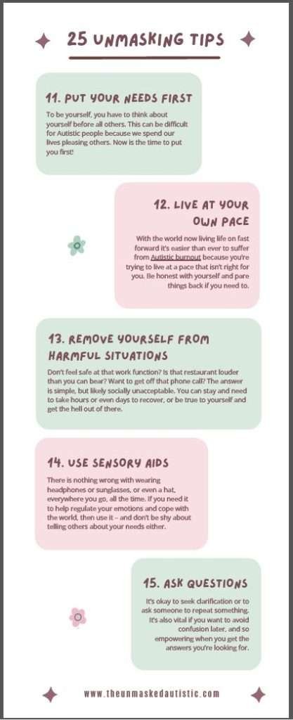 25 free unmasking tips | The Unmasked Autistic